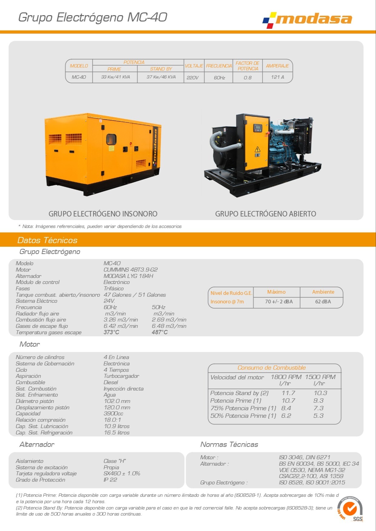 GRUPO ELECTRÓGENO MC-40 - MODASA | Soto